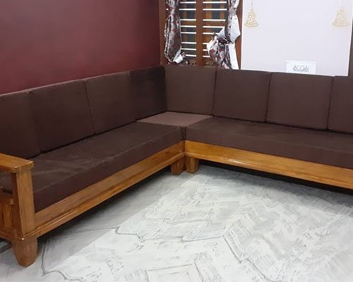 L-Corner Wooden Sofa – Nifya Furnitures
